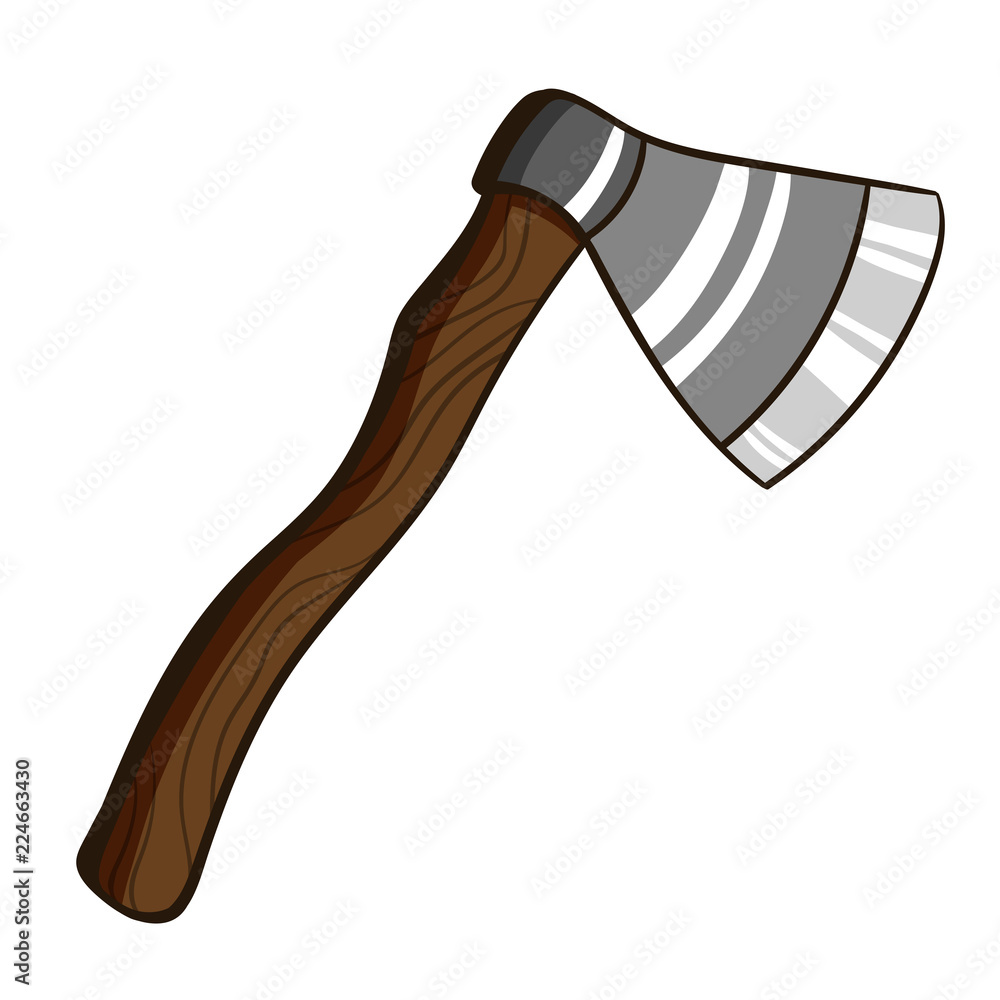 Cartoon Ax On White Stock Vector | Adobe Stock