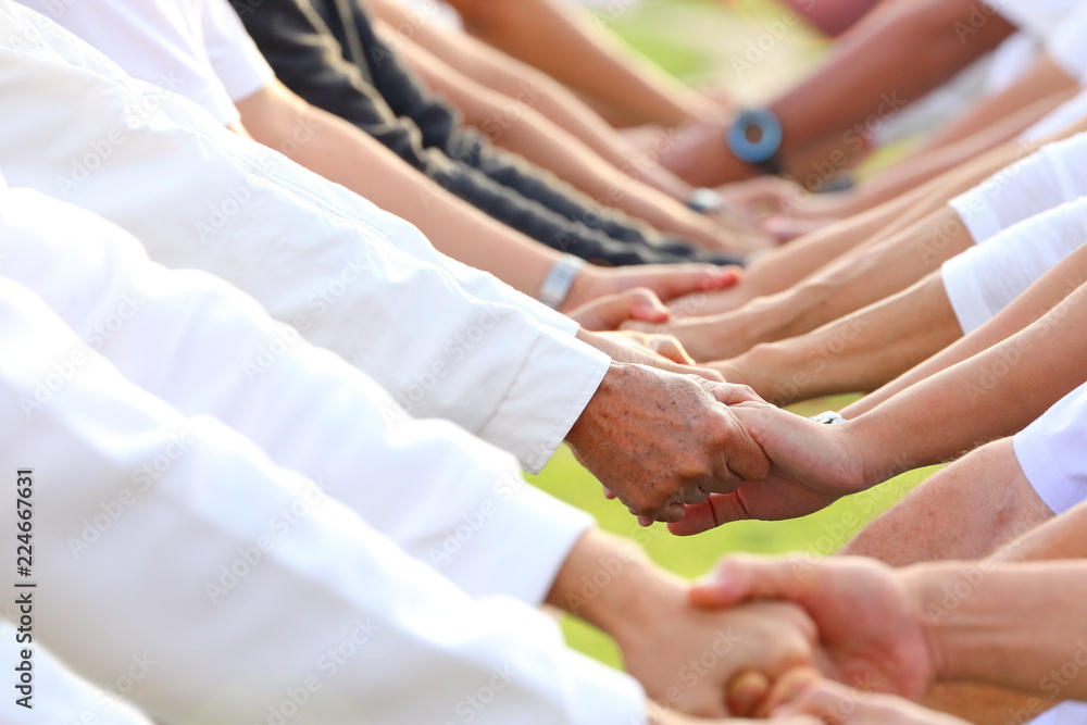 Team building in business for unity and full support of cooperation ...