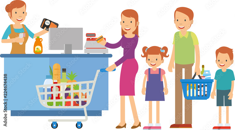 Paying For Groceries Clipart