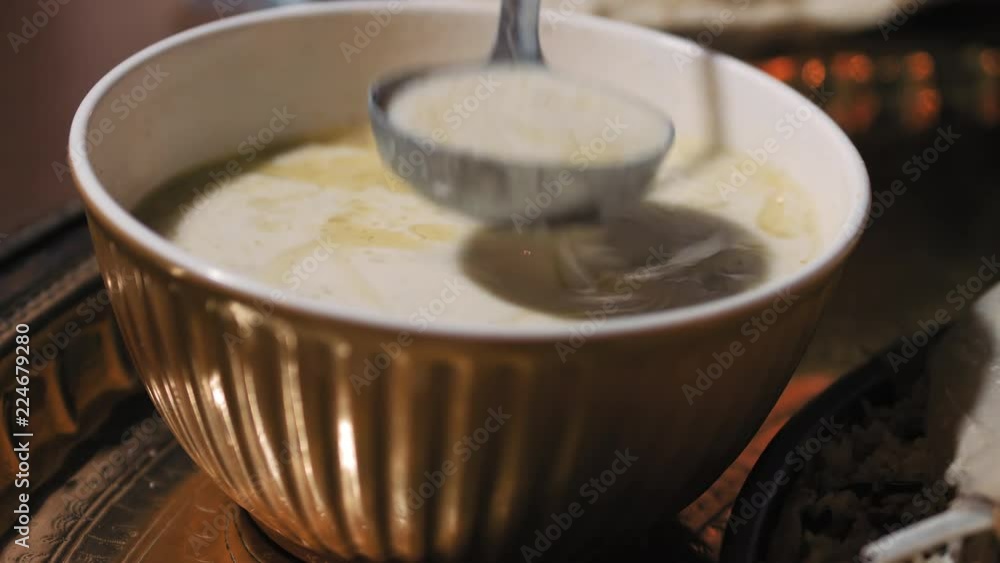 Mansaf. The yogurt that serves the Mansaf. The national dish of Jordan ...