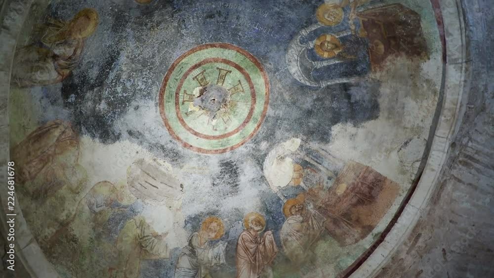 Vídeo do Stock: Fresco on the dome of the altar, scene of the communion ...