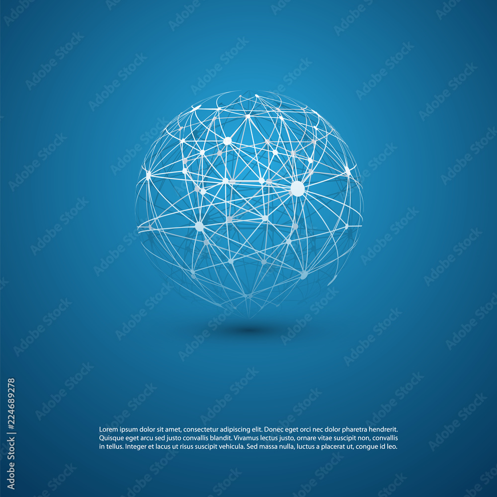 Global Networks - Transparent Wireframe Globe Design, Technology ...