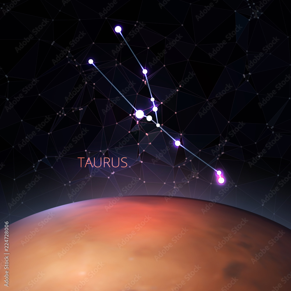 Planet with a kind of constellation of the sign of the zodiac Taurus ...