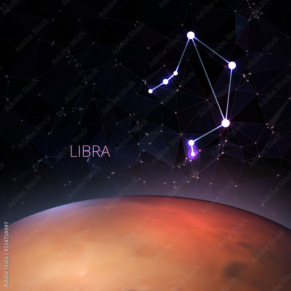 Planet with a kind of constellation of the sign of the zodiac Libra ...