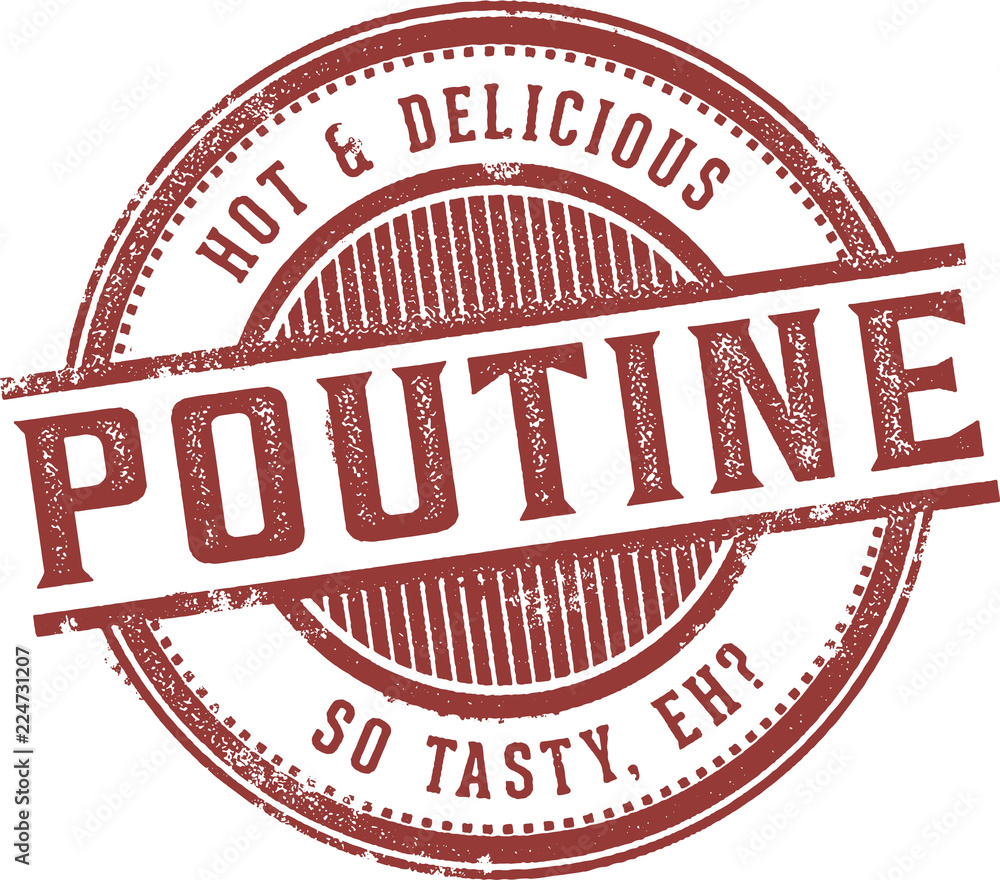 Poutine Canadian Appetizer Menu Stamp Stock Vector | Adobe Stock