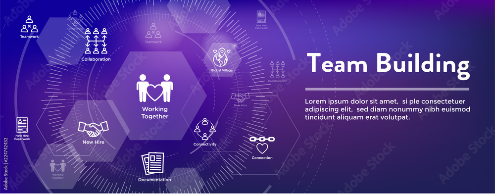 Team Building, Teamwork, - Connectivity Icon Set with Stick Figures and ...