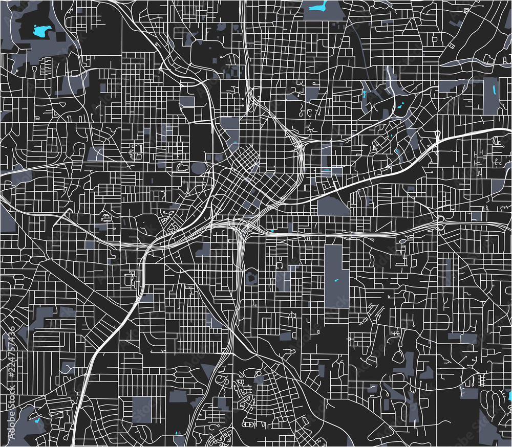 map of the city of Atlanta, USA Stock Photo | Adobe Stock
