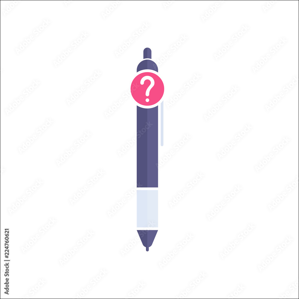 Pen icon, Ball pen, ballpoint, stationery, writing instrument icon with ...