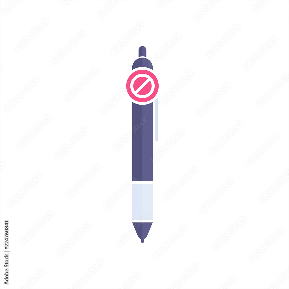 Pen icon, Ball pen, ballpoint, stationery, writing instrument icon with ...