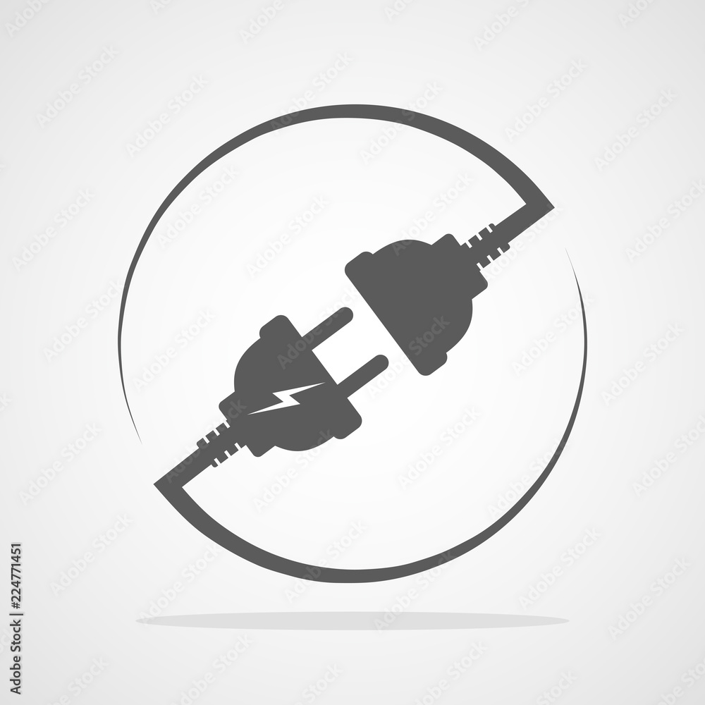 Wire, plug and socket. Vector illustration. Stock Vector | Adobe Stock