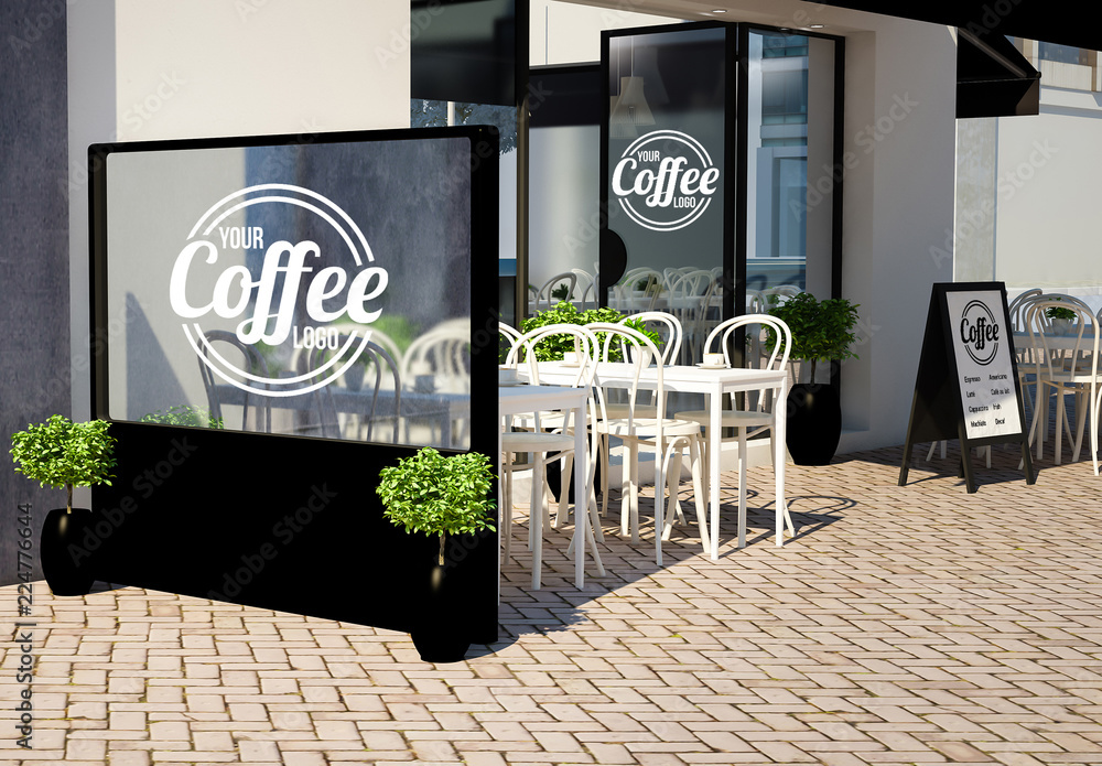 Restaurant Branding and Signage Mockup Stock Template | Adobe Stock