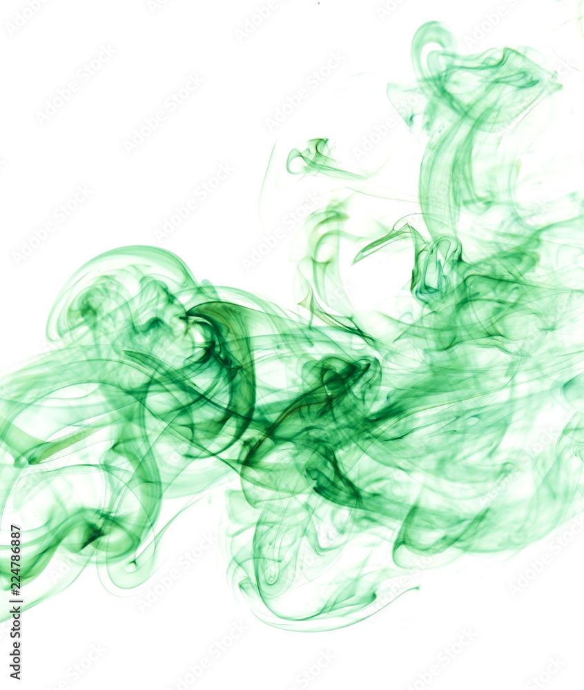Green Smoke White Background
