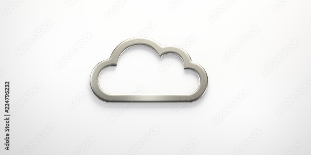 Silver Cloud Logo. on black background 3D Rendering Illustration Stock ...
