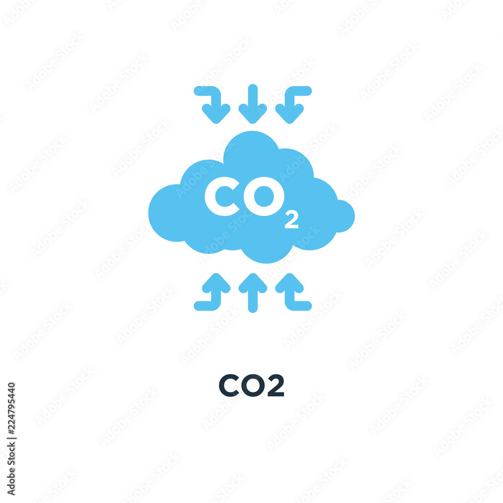 co2 icon. carbon emissions reduction line on white concept symbo Stock-Vektorgrafik | Adobe Stock