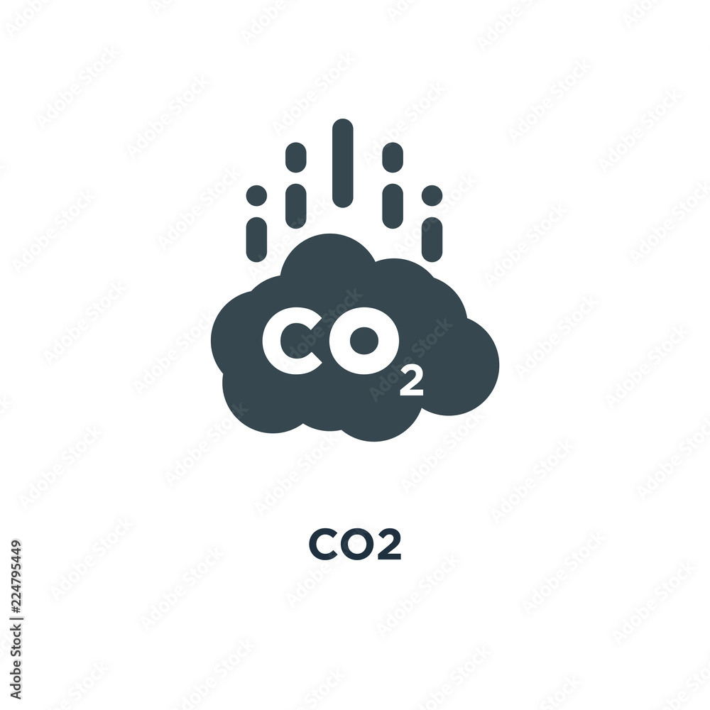 co2 icon. carbon emissions reduction concept symbol design, vect Stock ...