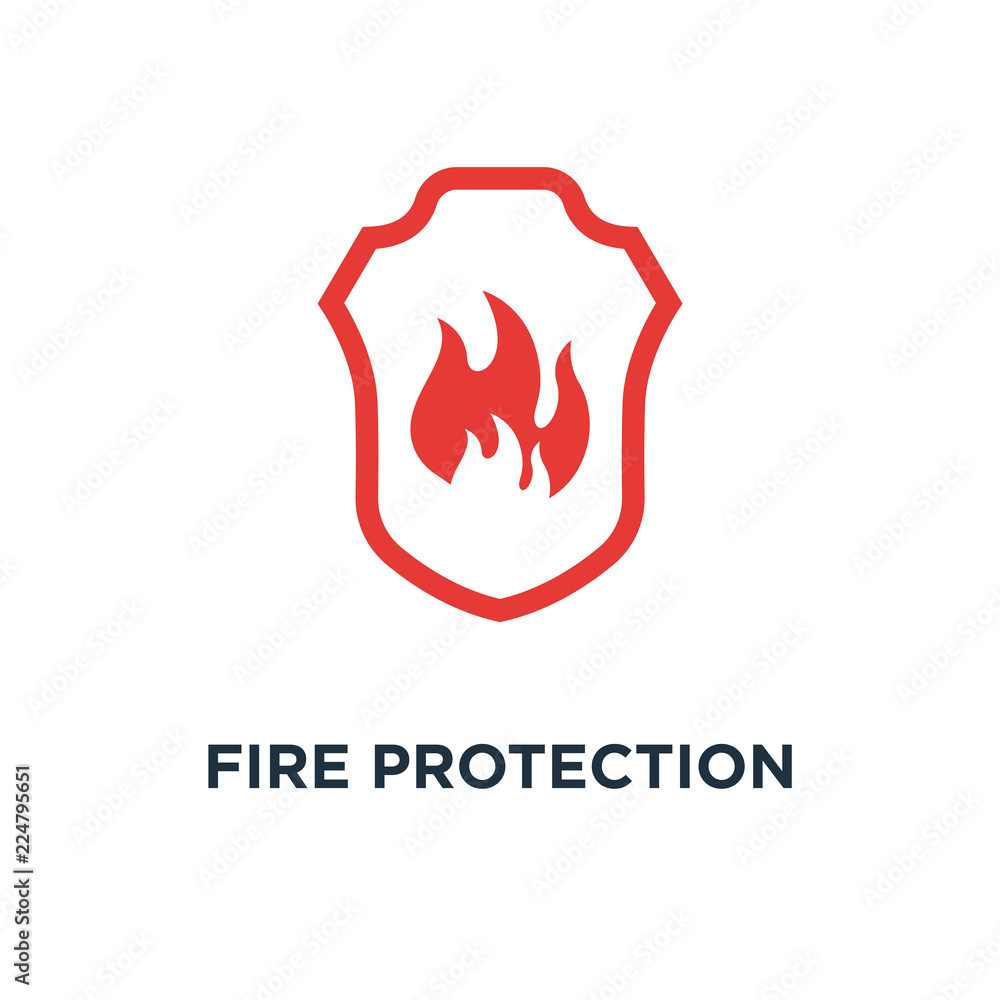 fire protection icon. fire protection concept symbol design, vec Stock ...