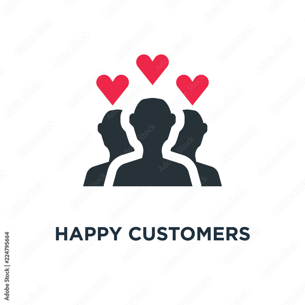 happy customers icon. client satisfaction concept symbol design, Stock Vector | Adobe Stock
