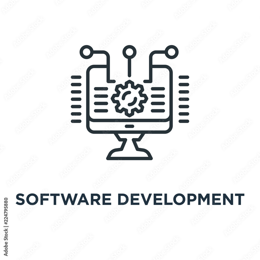 software development icon. integration and automation concept sy Stock ...