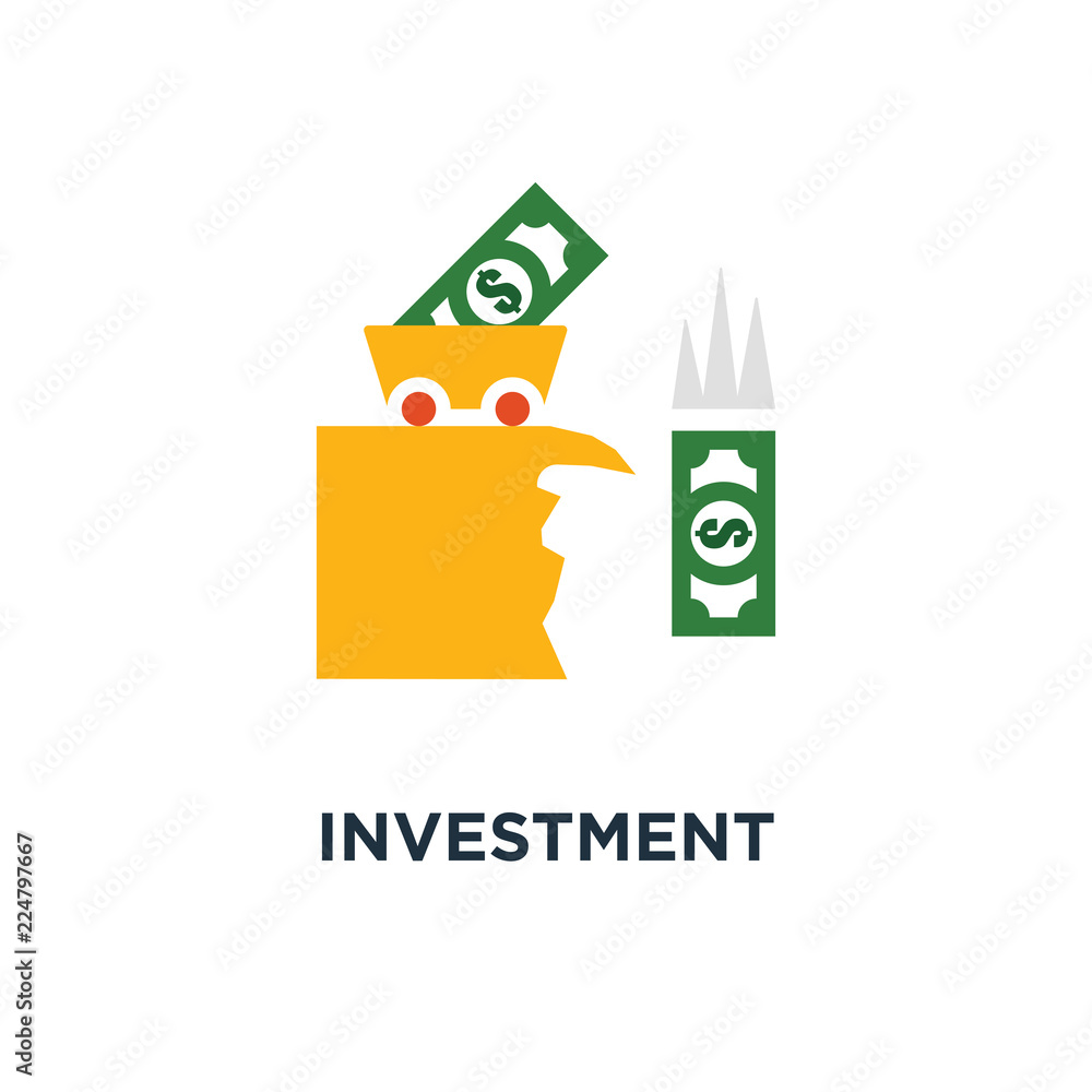 investment precaution icon. money loss concept symbol design, risk ...