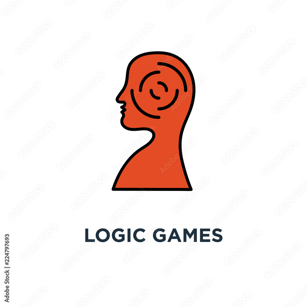 logic games icon. creative thinking, psychology concept symbol design ...