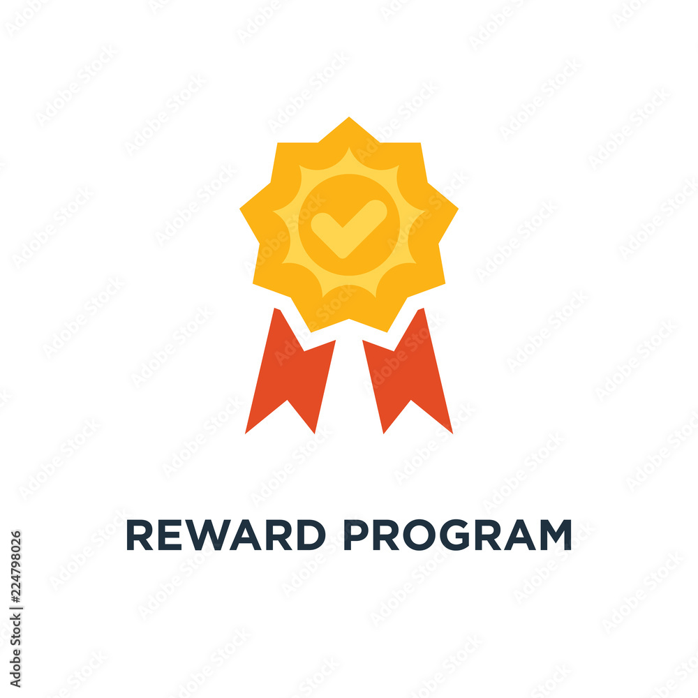 reward program icon. winner cup, earn points, medal concept symbol ...