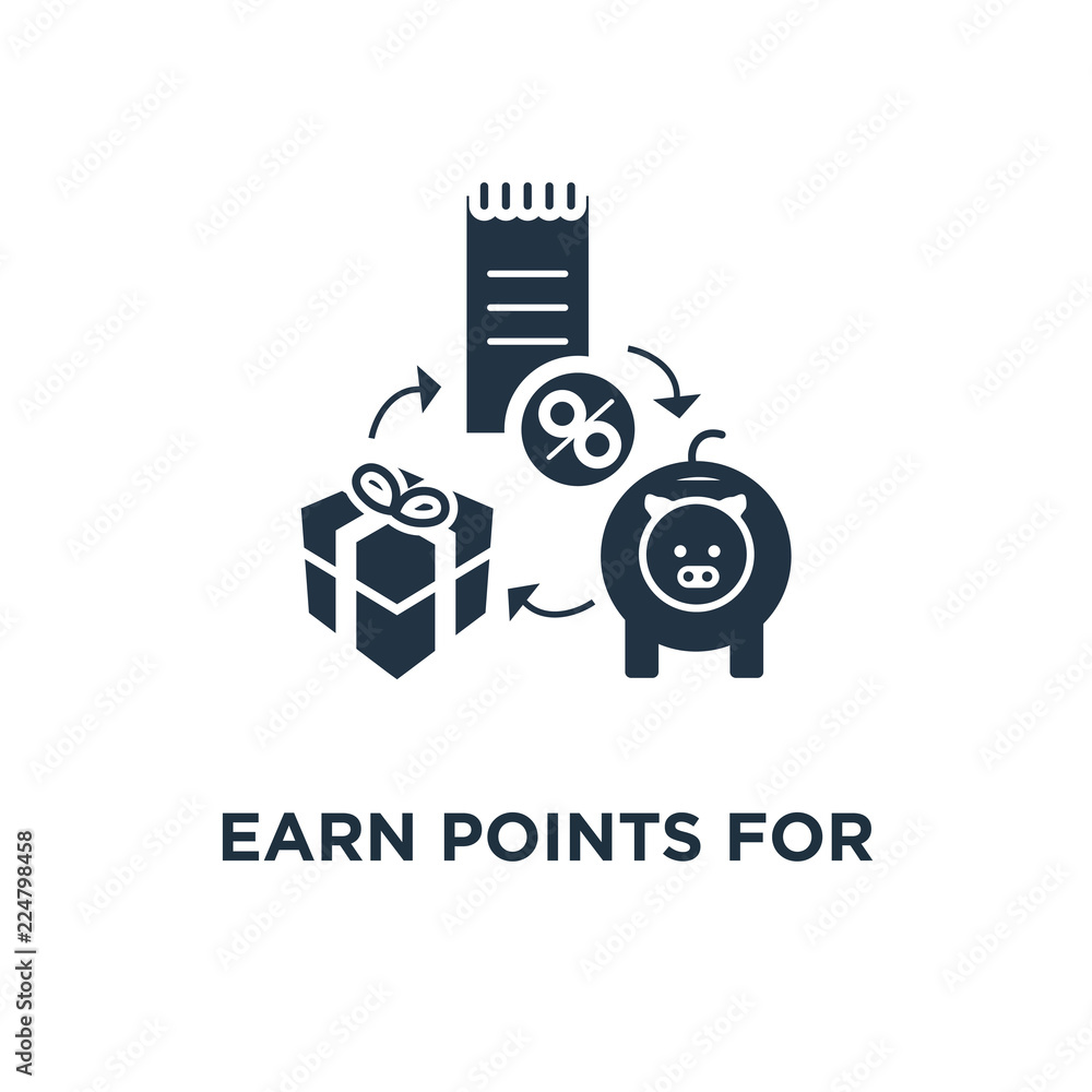earn points for purchase icon. loyalty program concept symbol design ...