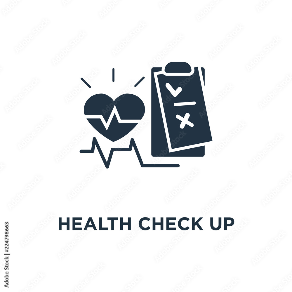 health check up checklist icon. cardiovascular disease prevention test ...