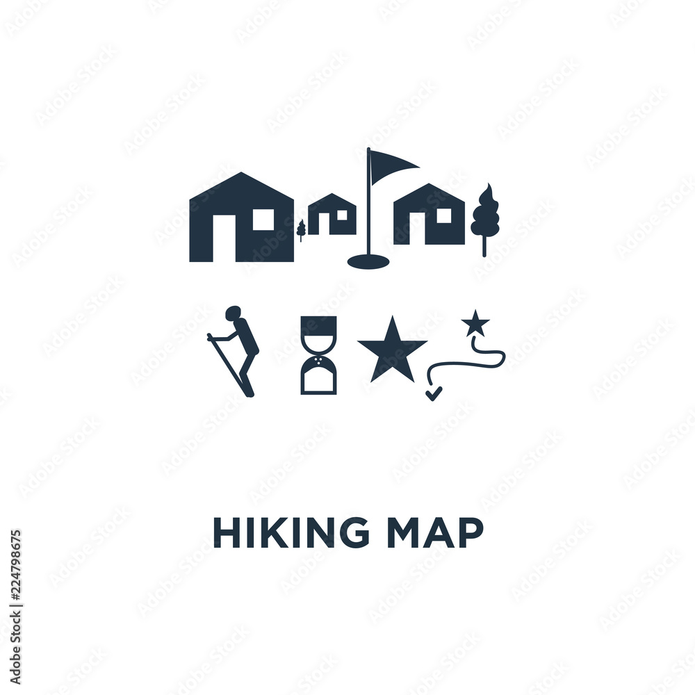 hiking map icon. outdoor trail, nature park concept symbol design ... hiking map icon. outdoor trail, nature park concept symbol design ...