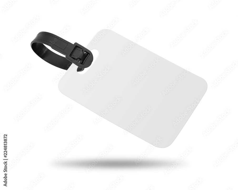 Blank luggage tag isolated on white background. Hanging tag or label ...