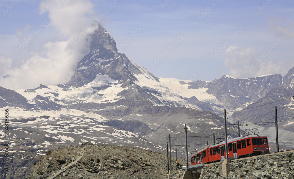 The Gornergrat railway is a mountain rack railway, located in the Swiss ...