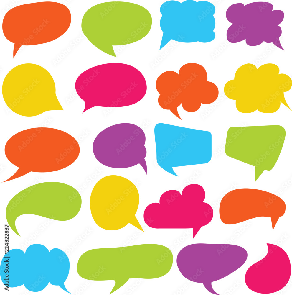 colorful comic speech bubble and dialogue set Stock Vector | Adobe Stock