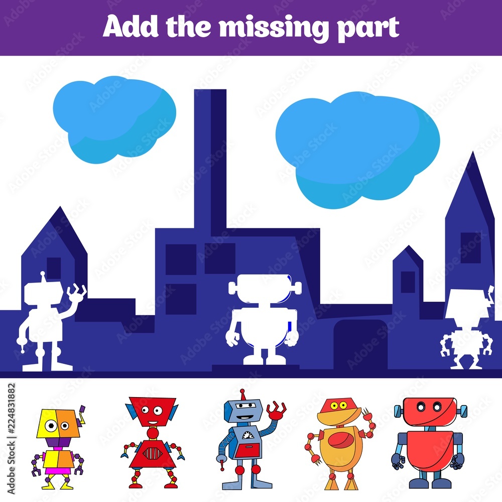 Puzzle game. Visual Educational Game for children. Task: find the ...