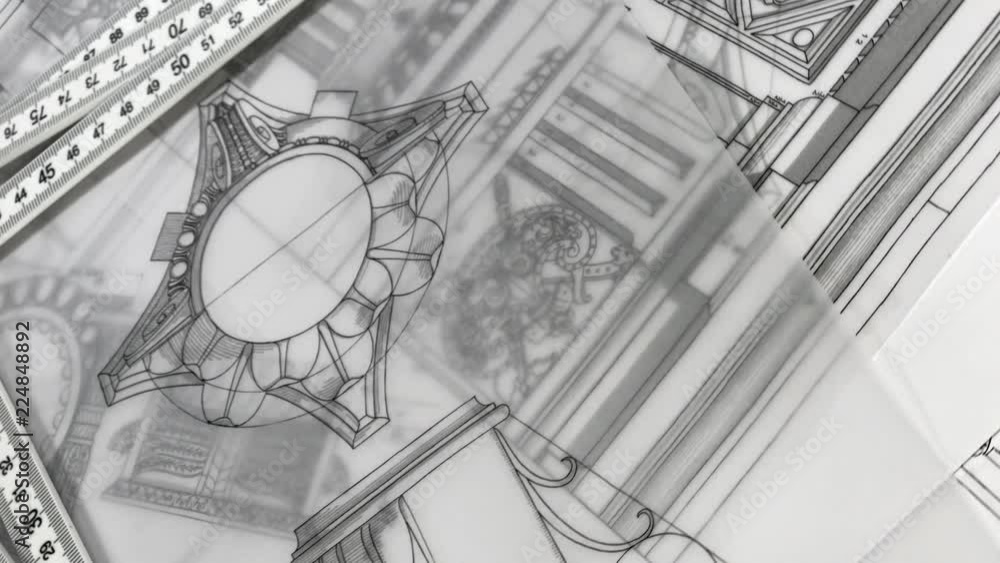 blueprints - drawings of antique architecture - drawings of antique ...