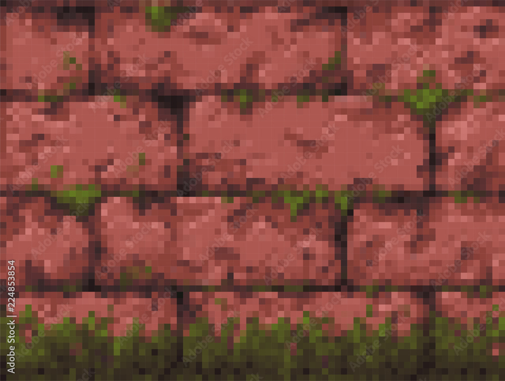 Pixel Art - Retro Wall Parallax - Background Illustration - 8 Bit Stock ...