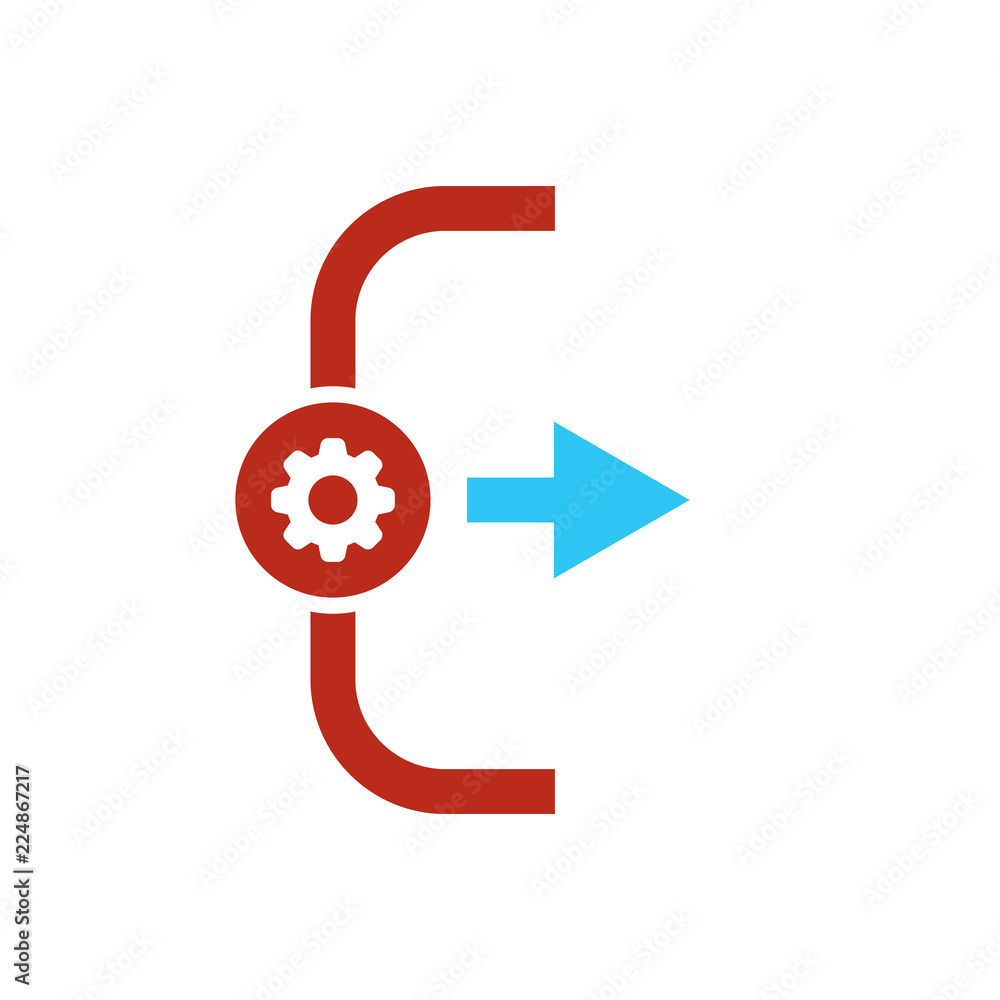 Vetor de Exit icon, Logout and output icon with settings sign. Exit ...