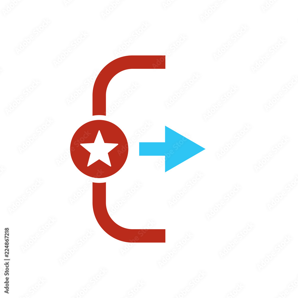 Exit icon, Logout and output icon with star sign. Exit icon and best ...