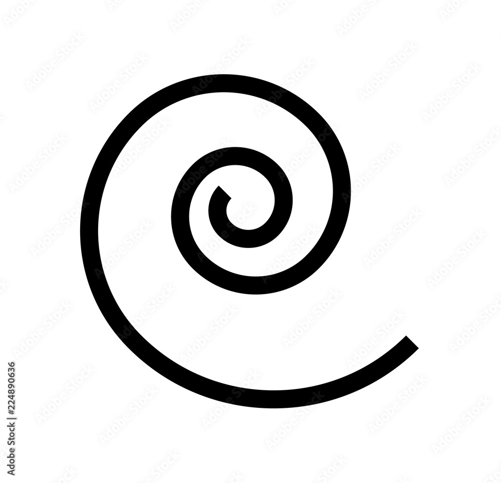 Simple, black spiral symbol, isolated on white background Stock Vector ...