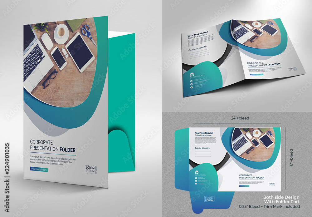 Gradient Presentation Folder Layout Stock Template | Adobe Stock