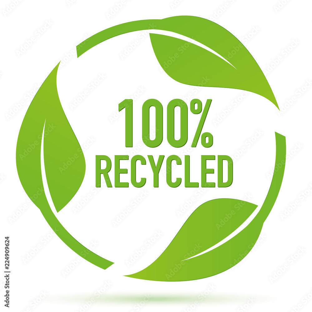 Logo riciclo con foglia verde vector de Stock | Adobe Stock
