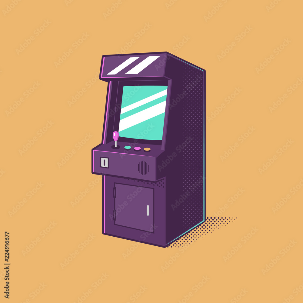 Vintage video games arcade machine vector illustration Stock Vector ...