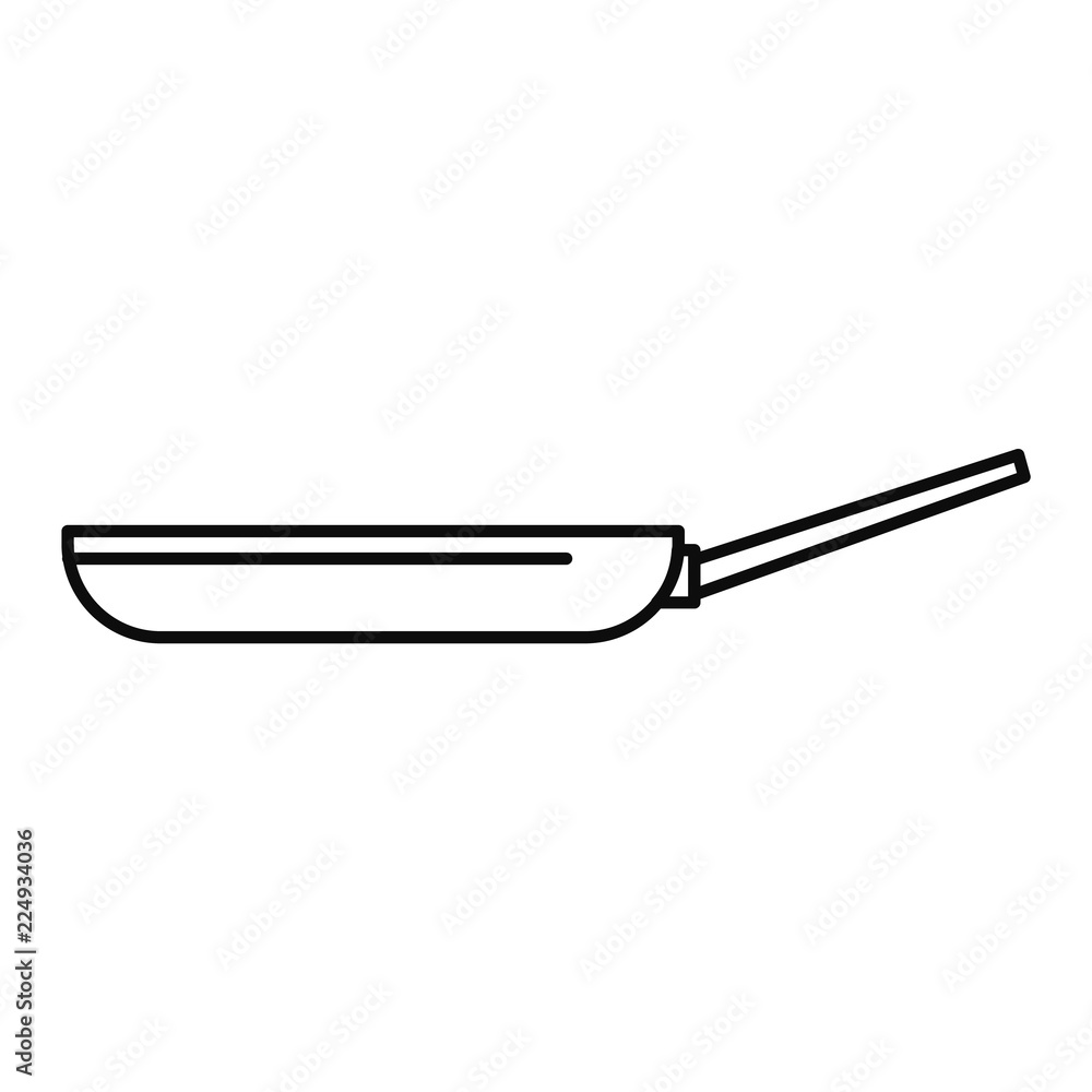 Fry pan icon. Outline fry pan vector icon for web design isolated on ...