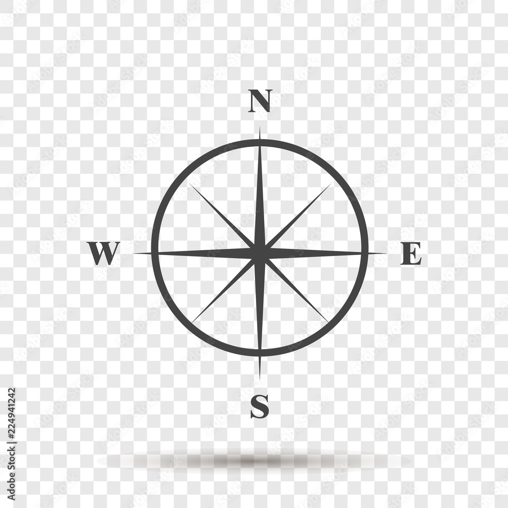 Vector icon compass with indication sides of the world. Illustration ...