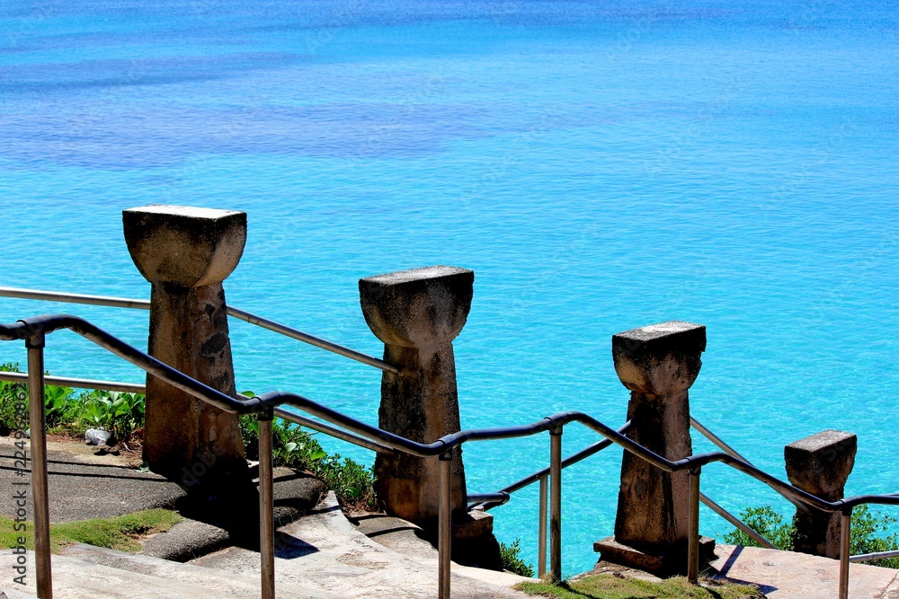 Latte stone formations, Tinian. Latte stones are pillars of support ...