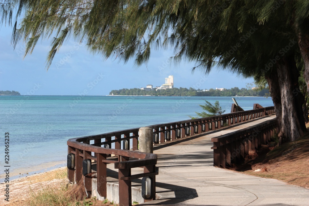 Scenic walkway at Beach Road, Saipan The Beach Road walkway in Garapan ...