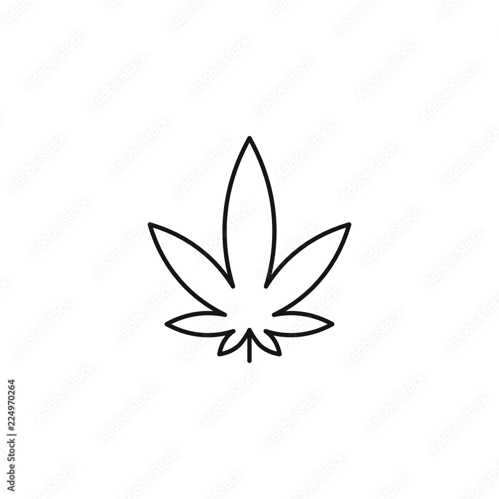Weed Leaf Vector Black