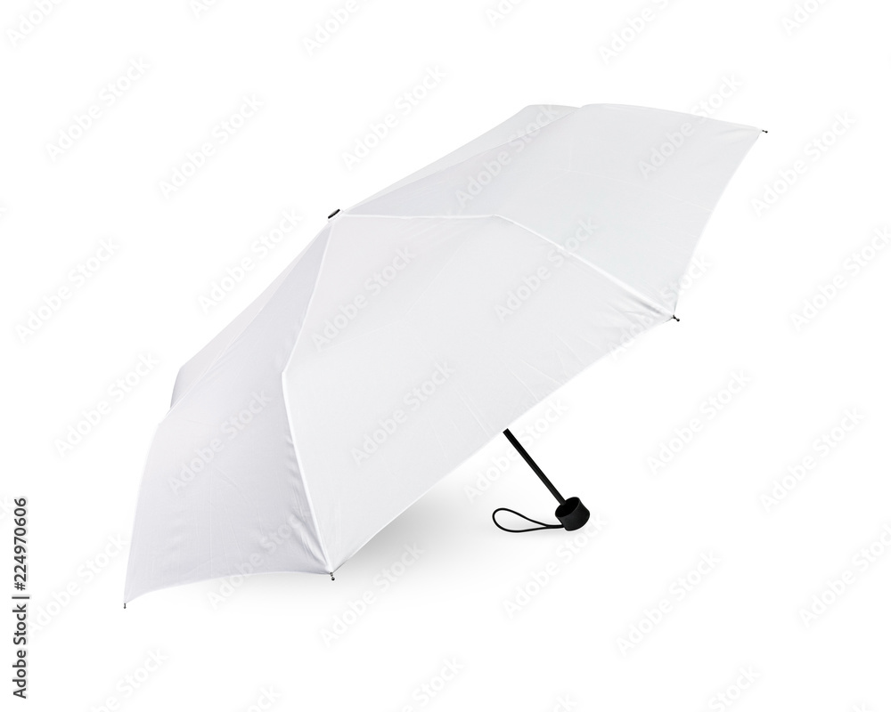 Blank umbrella isolated on white background. Portable parasol for ...