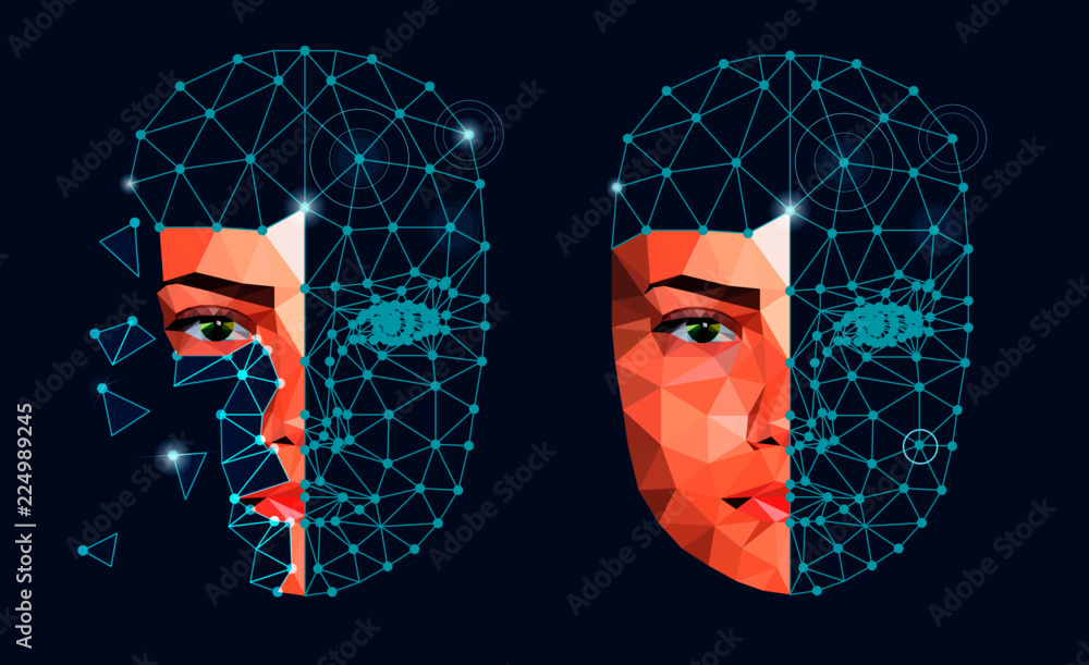 Face Recognition Biometric Scanning System Concept Abstract Tech ...