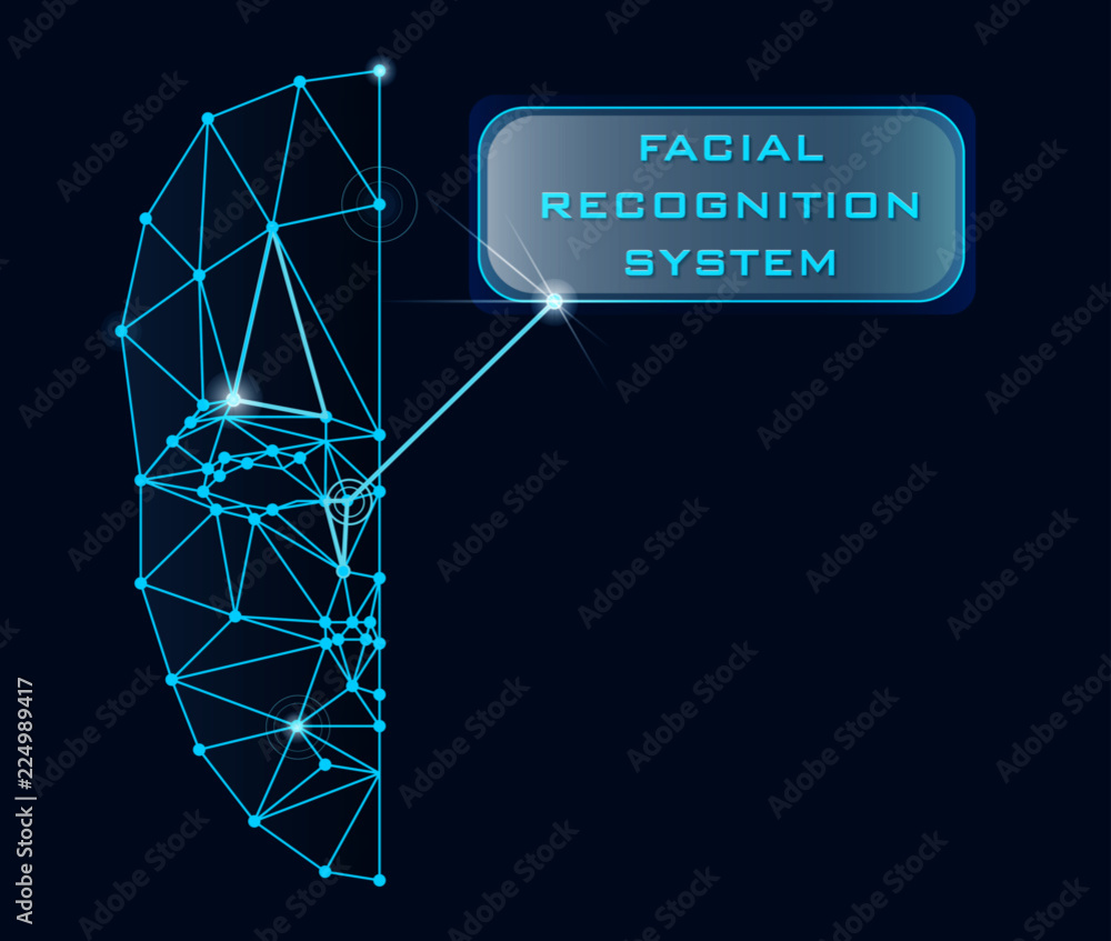 Face Recognition Biometric Scanning System Concept Abstract Tech ...