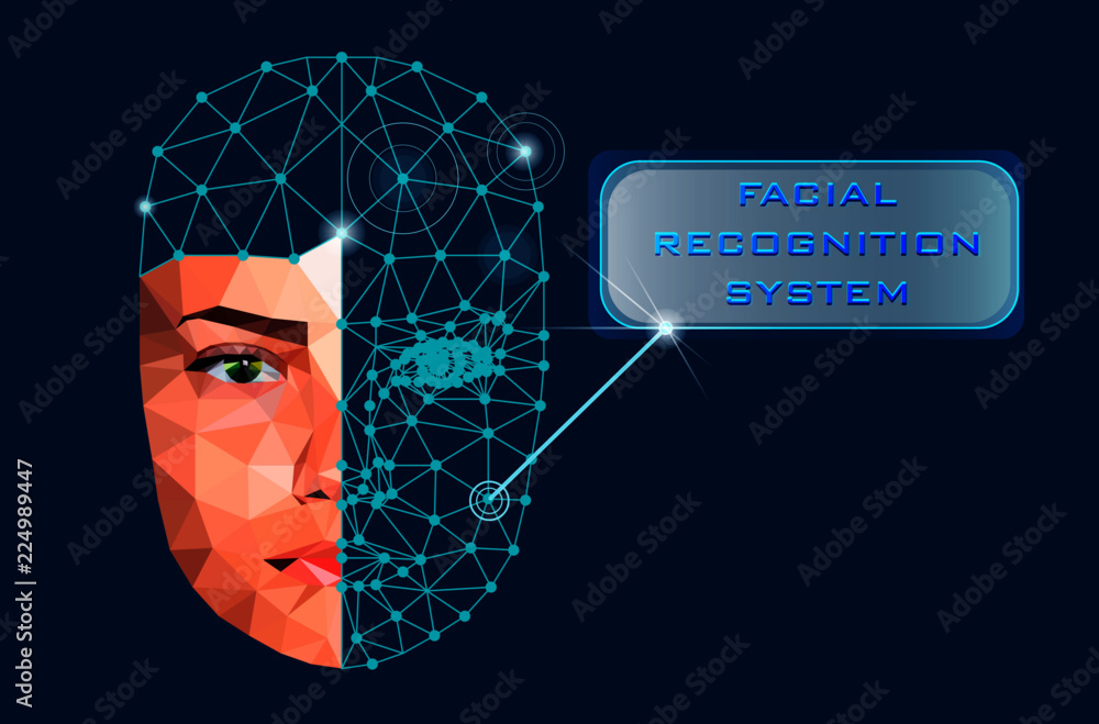Face Recognition Biometric Scanning System Concept Abstract Tech ...