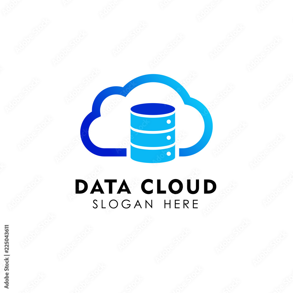 Vetor de data cloud logo design template. server cloud logo design do Stock | Adobe Stock